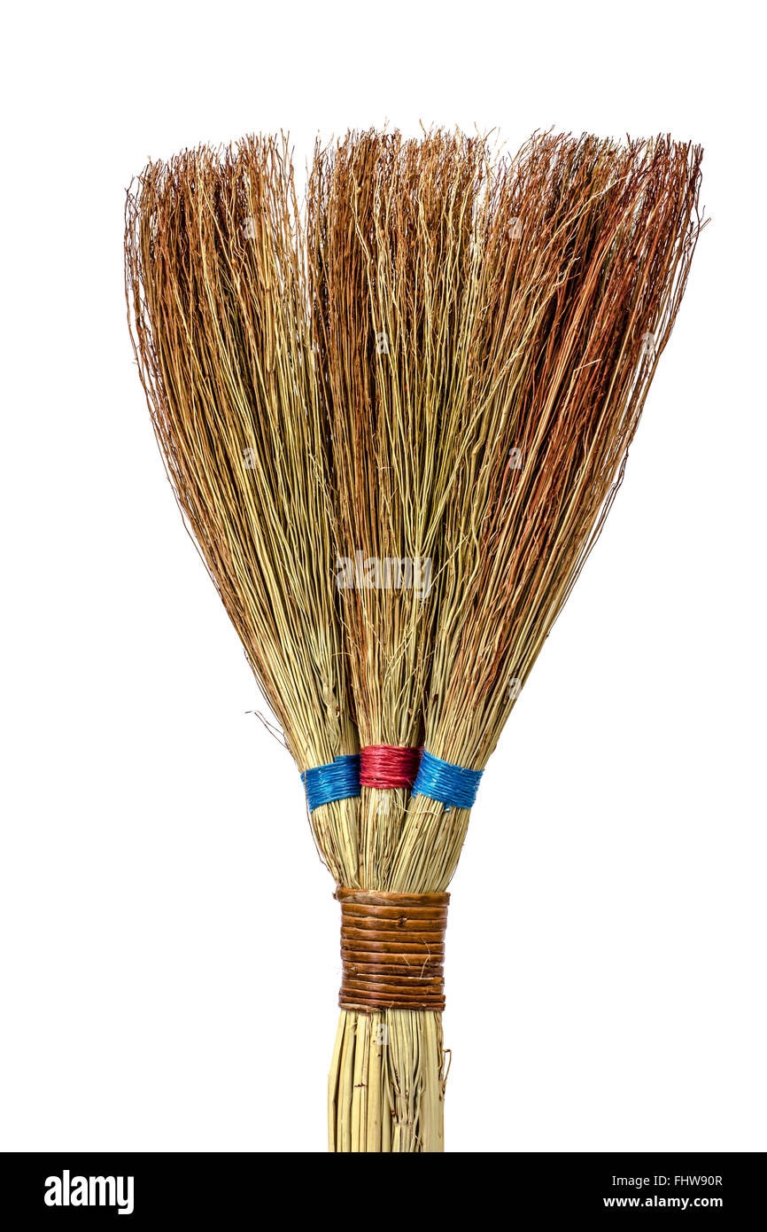 Besom, isolated on white background Stock Photo - Alamy