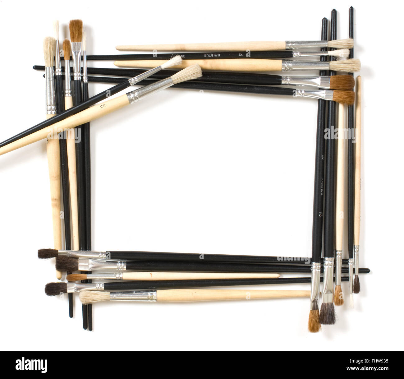 Frame for pictures and brush Stock Photo - Alamy