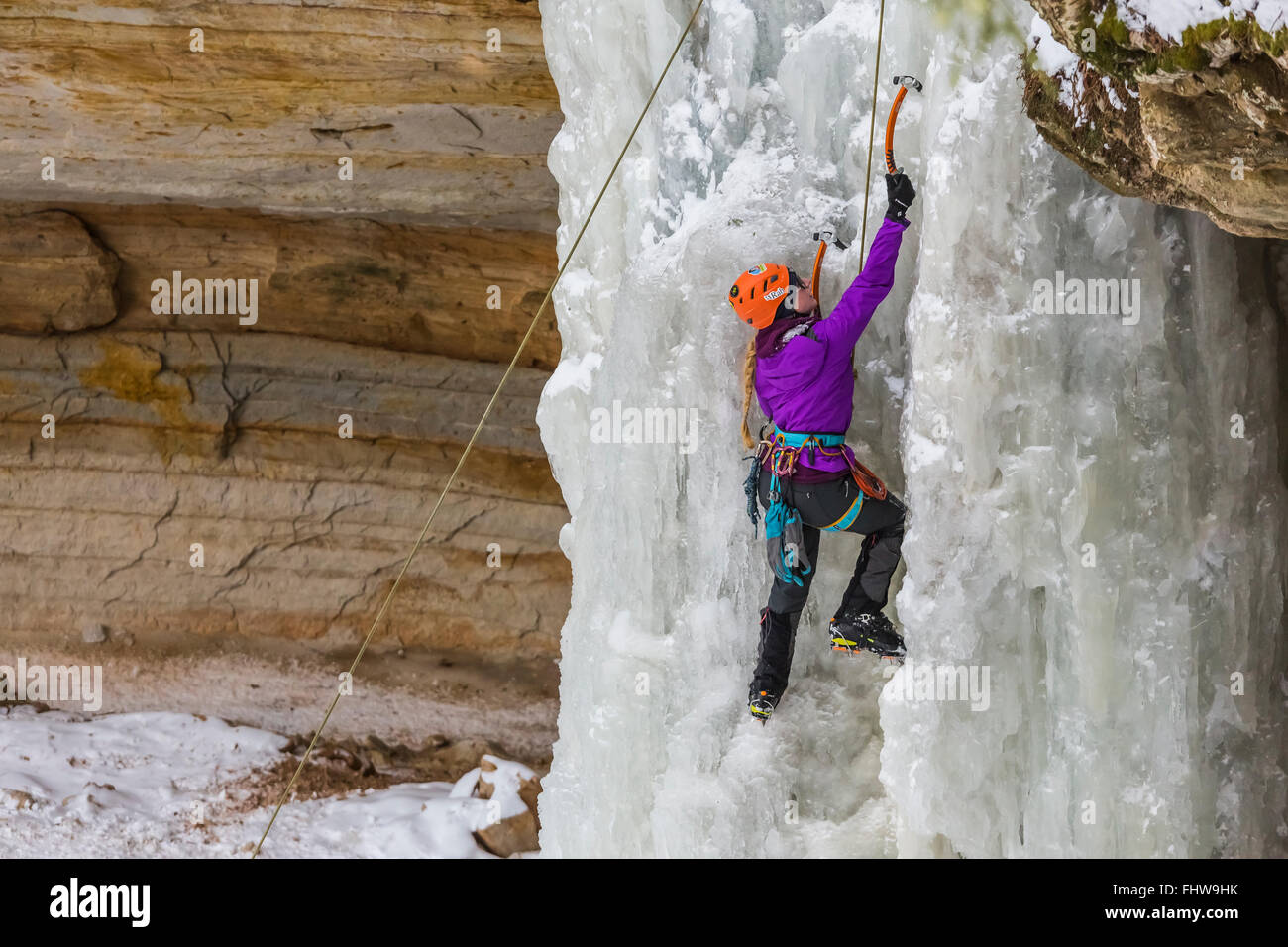 Ice climbing woman hi-res stock photography and images - Alamy