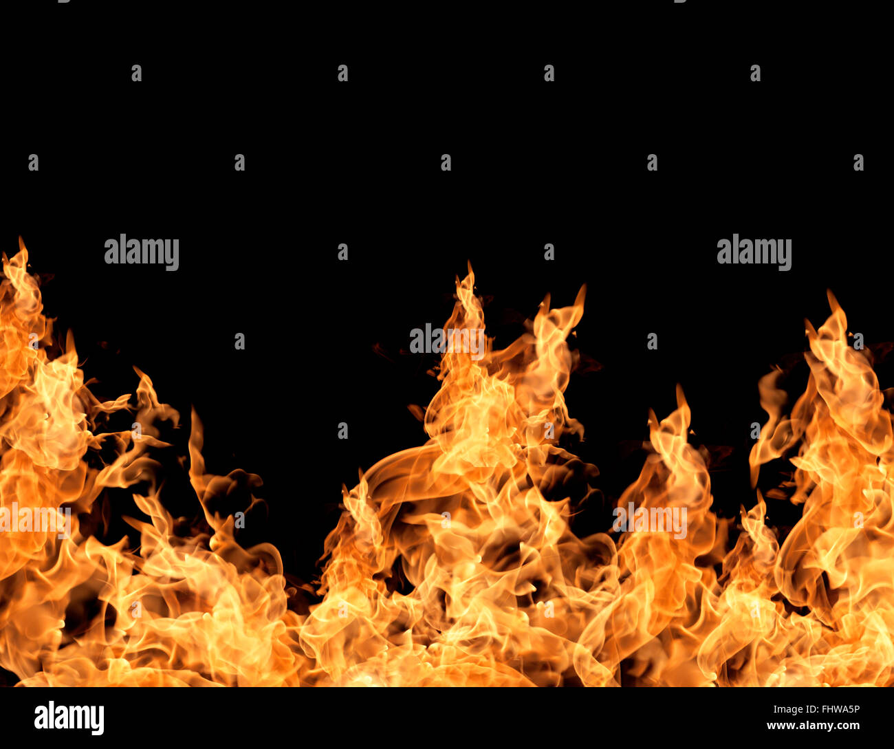 The red flames on a black background Stock Photo - Alamy