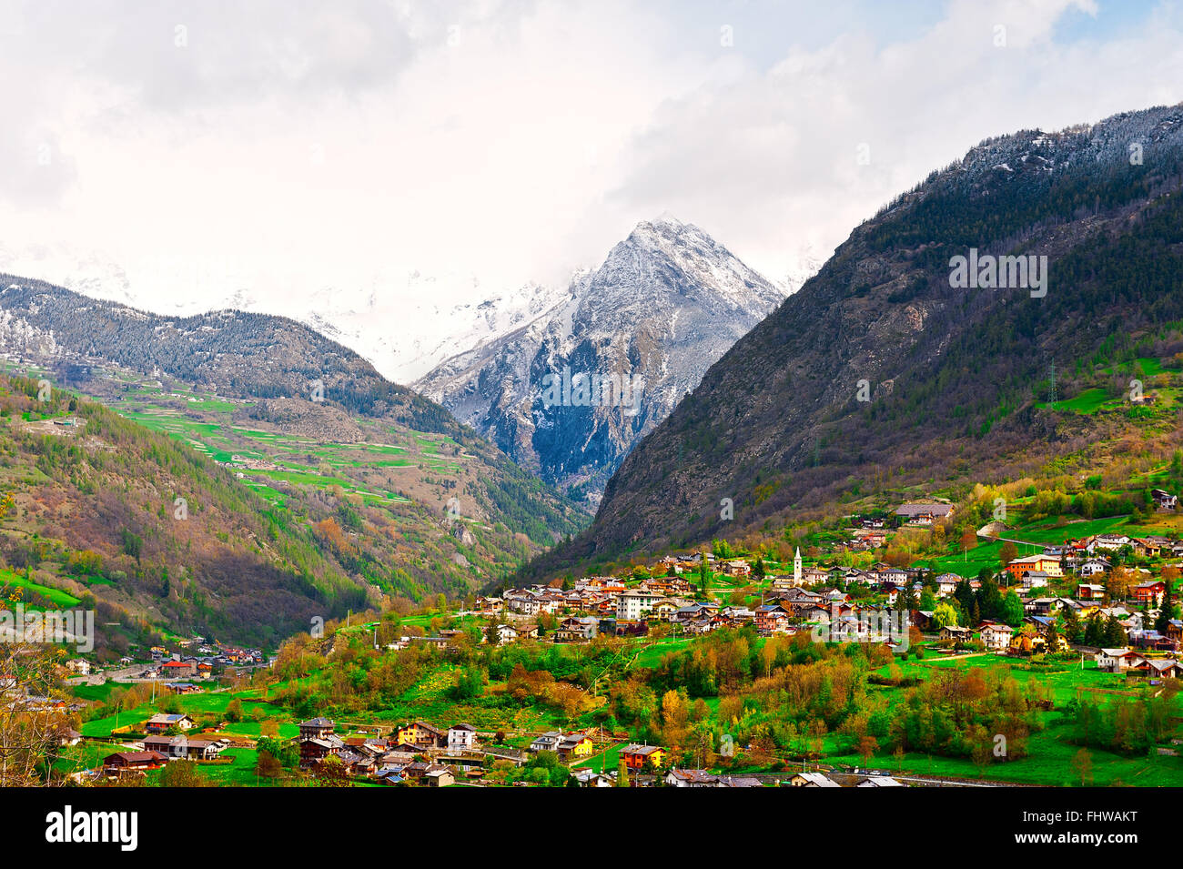Aerial view small alpine village hi-res stock photography and images ...