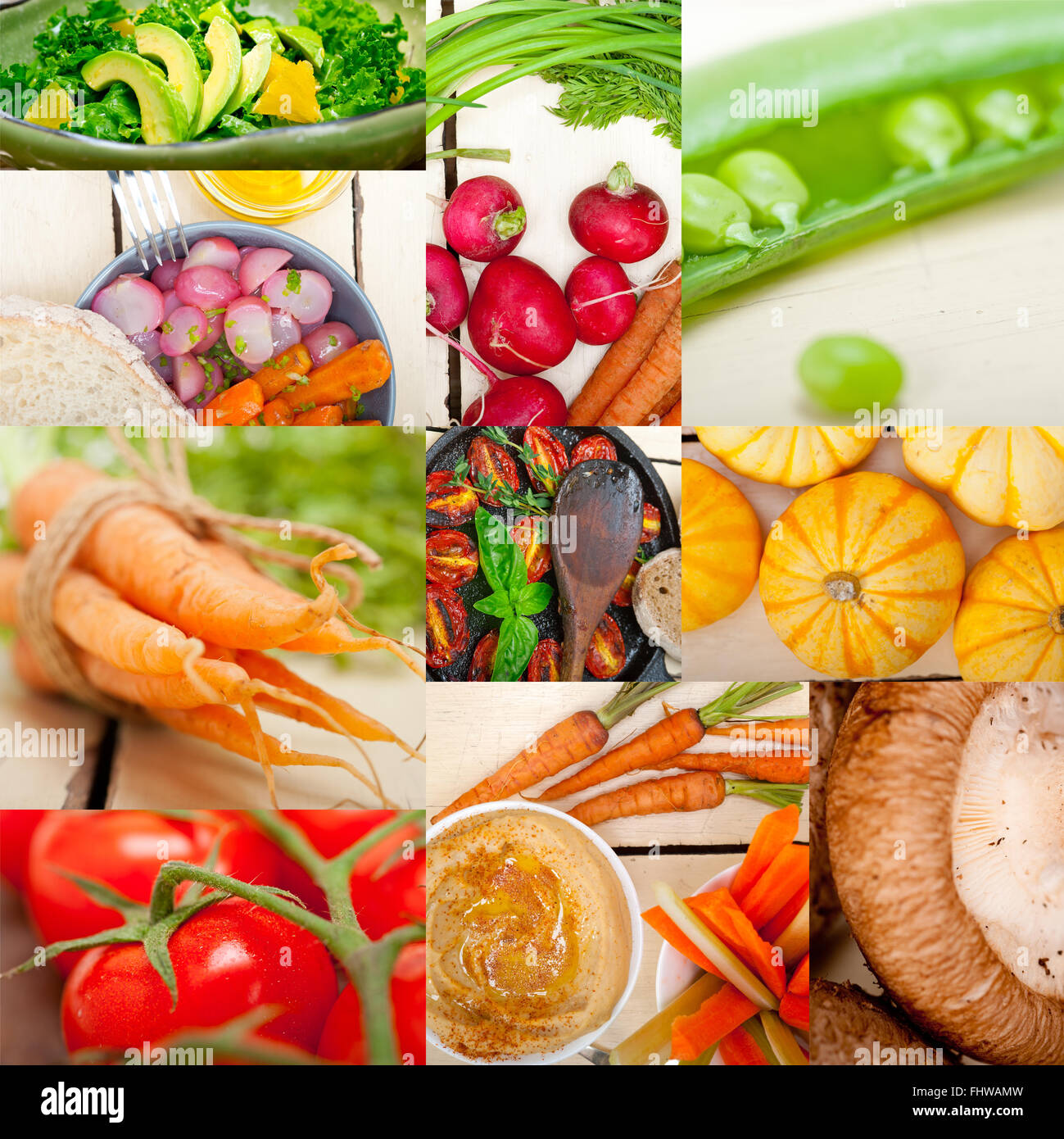 hearthy vegetables collage composition Stock Photo - Alamy
