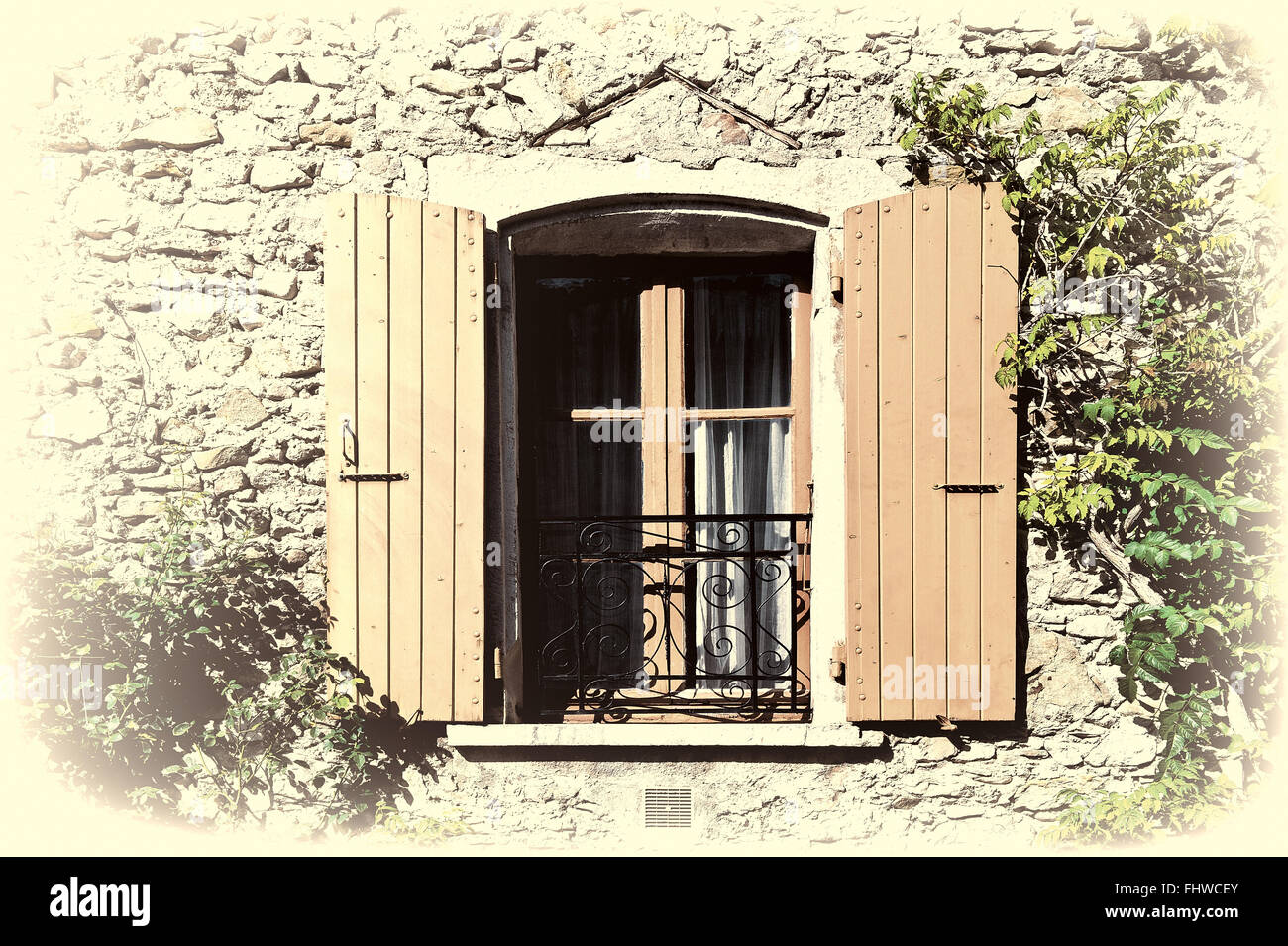 Balcony french window shutter hi-res stock photography and images - Alamy