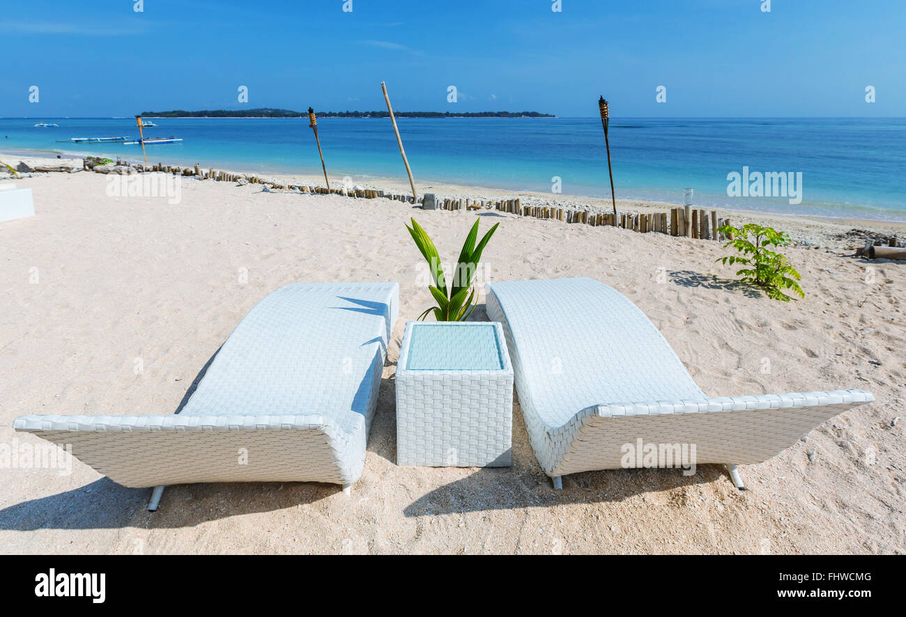 Beach on Gili Stock Photo - Alamy