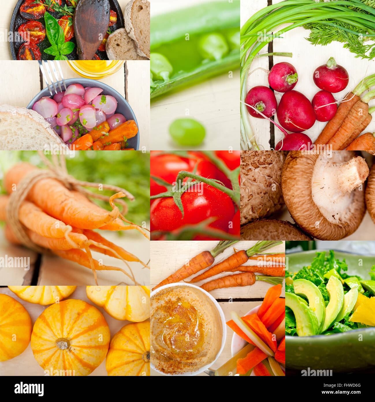hearthy vegetables collage composition Stock Photo - Alamy