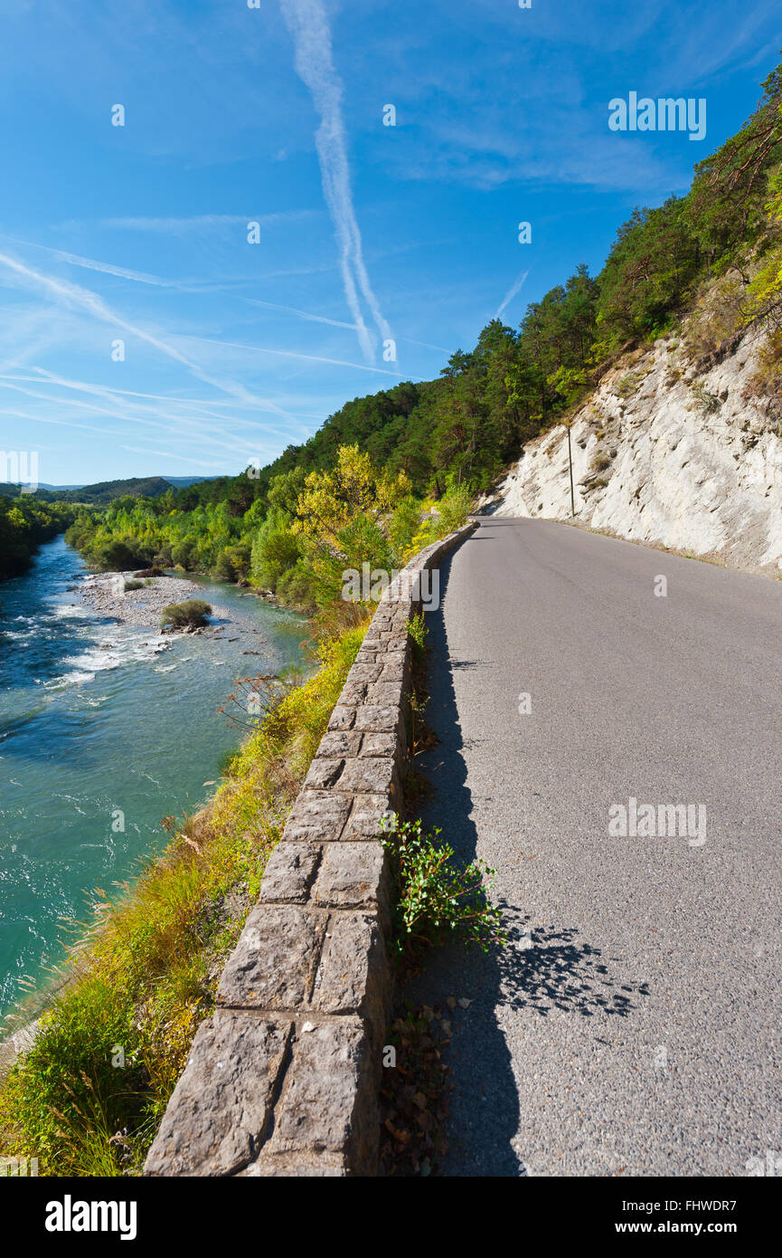 Road along River Stock Photo - Alamy