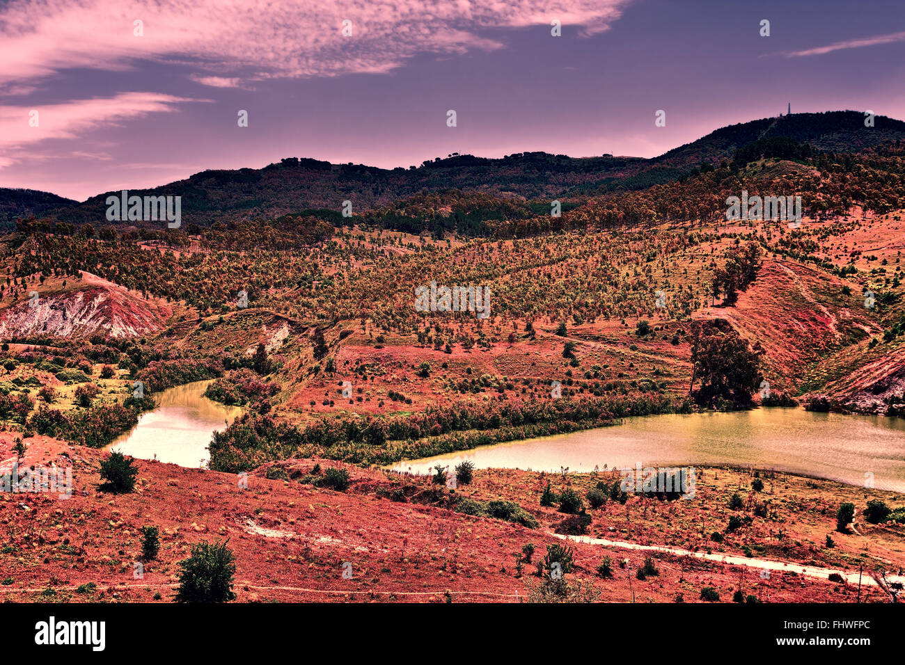 Cultivated landscape sunrise mountain hi-res stock photography and ...