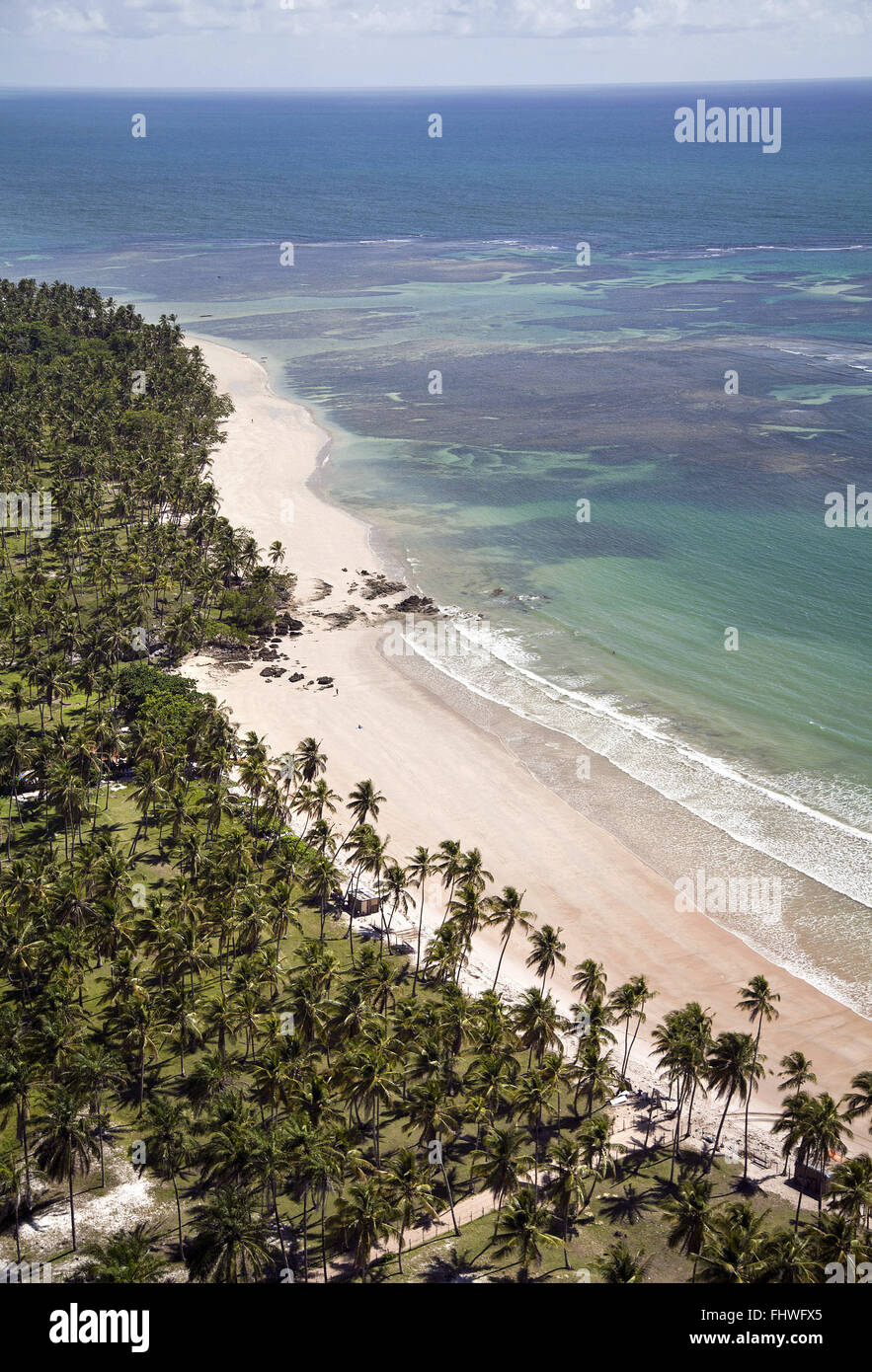 Aerial view of the Cueira beach - Boipeba - Archipelago Tinharé Stock ...