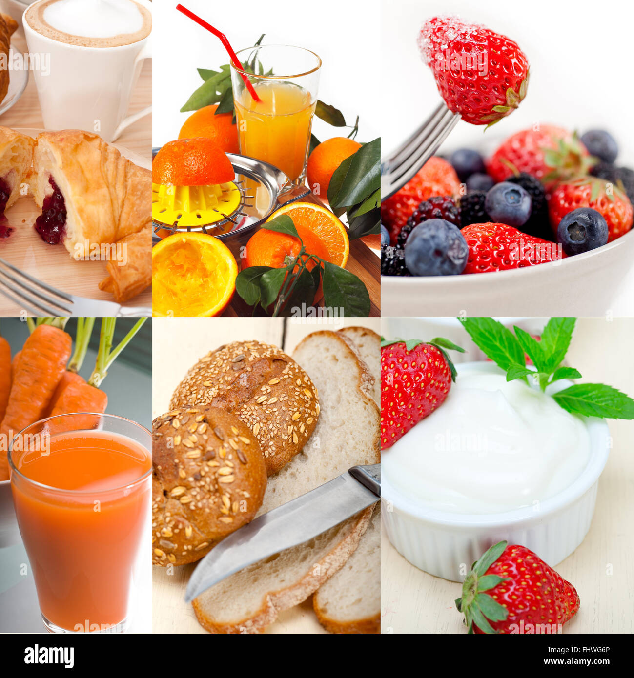 ealthy vegetarian breakfast collage Stock Photo - Alamy