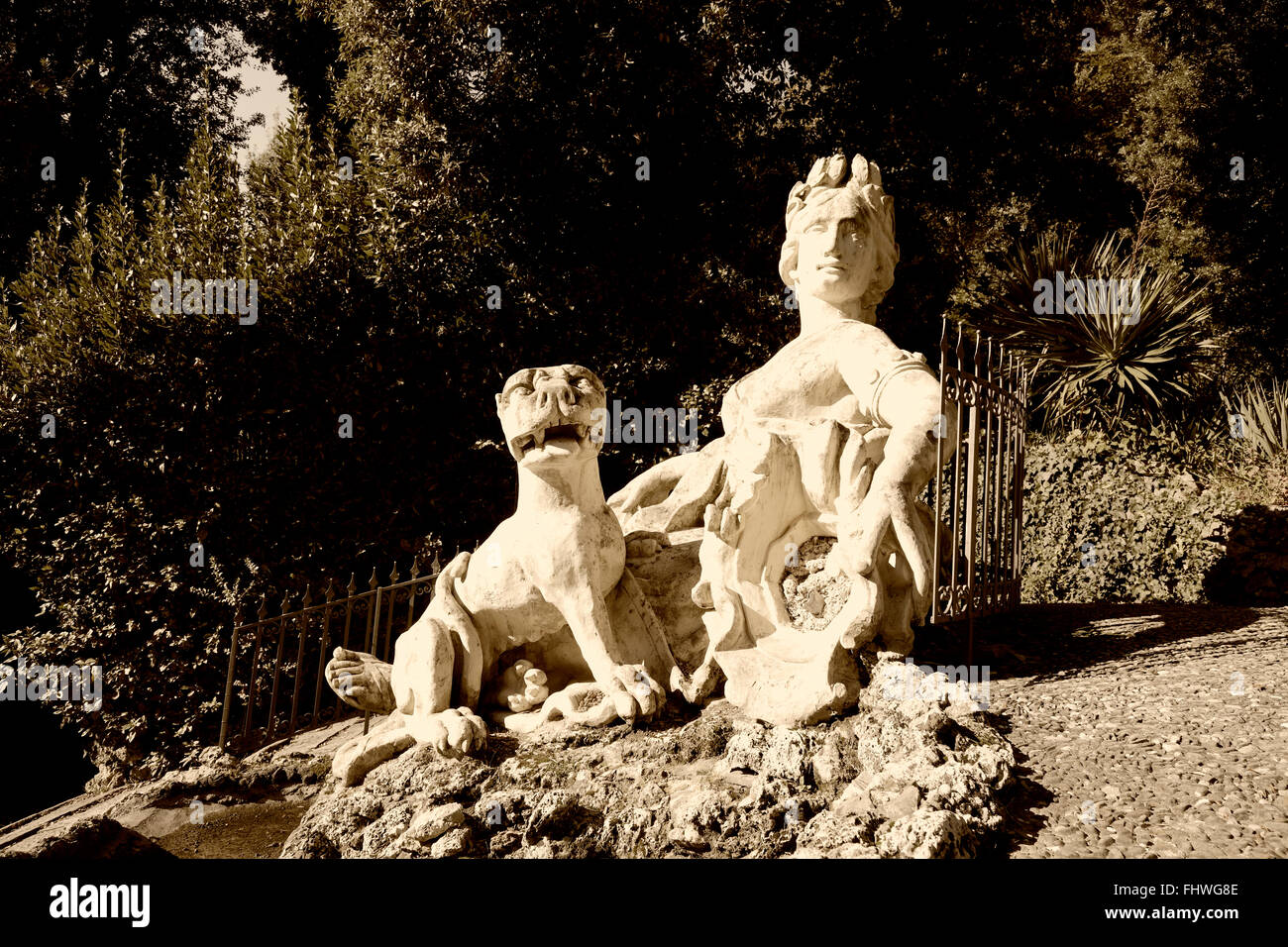 mythological gardens in Collodi Stock Photo - Alamy