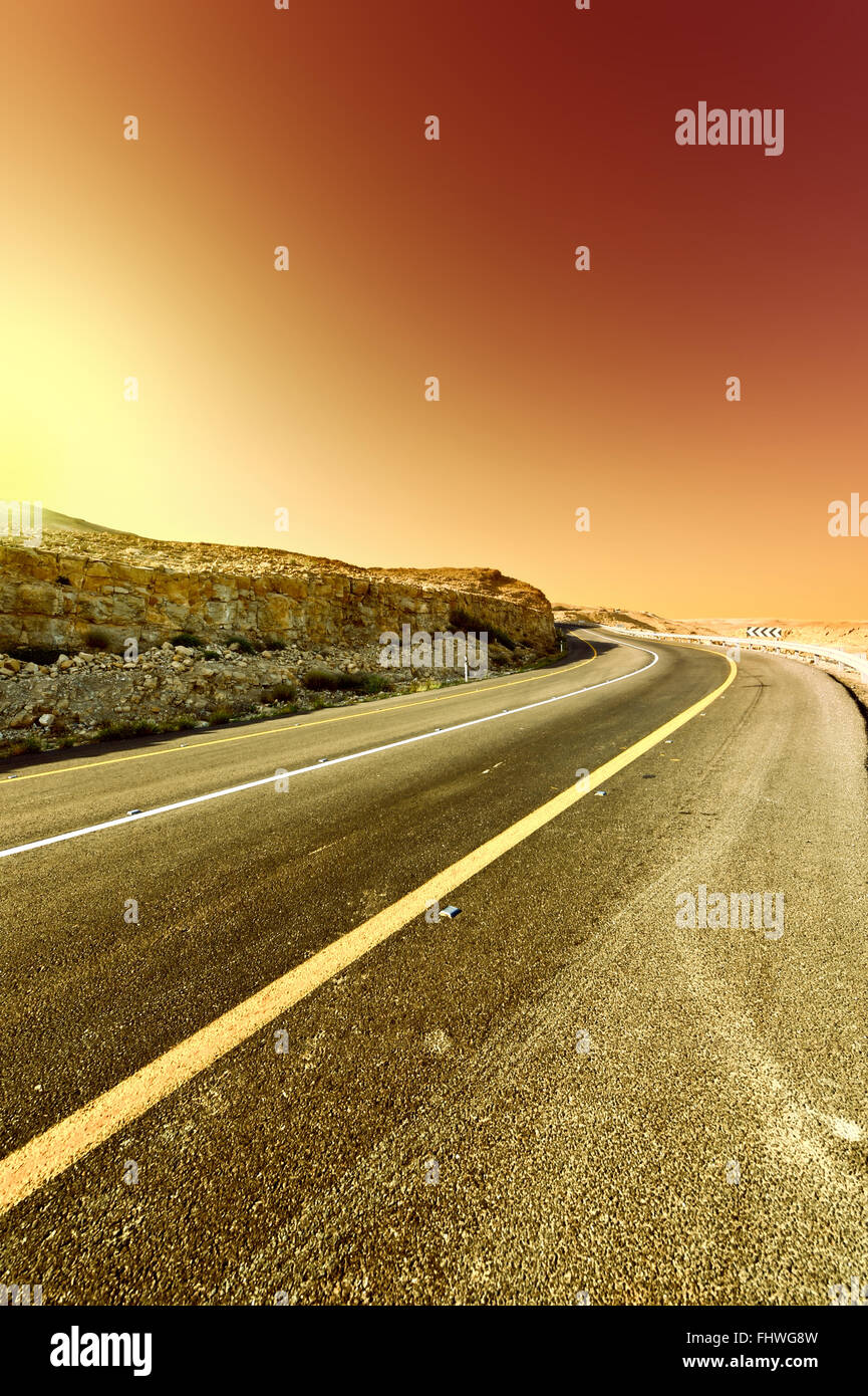 Road in Desert Stock Photo - Alamy