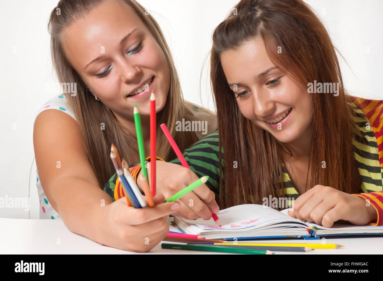 Two teenage girls Stock Photo - Alamy