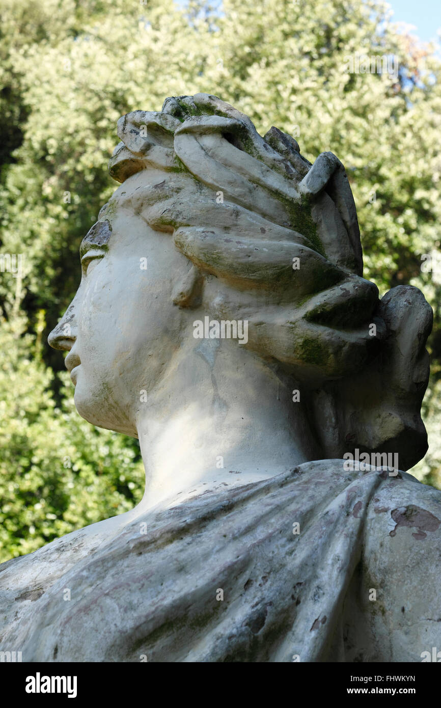 Stone woman in Collodi Stock Photo - Alamy
