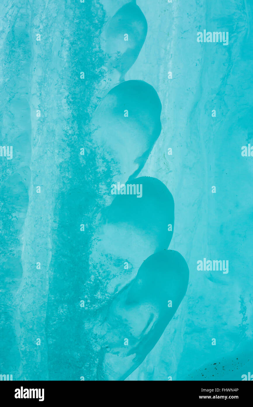 Backlit translucent ice in The Curtains ice formation in Pictured Rocks ...