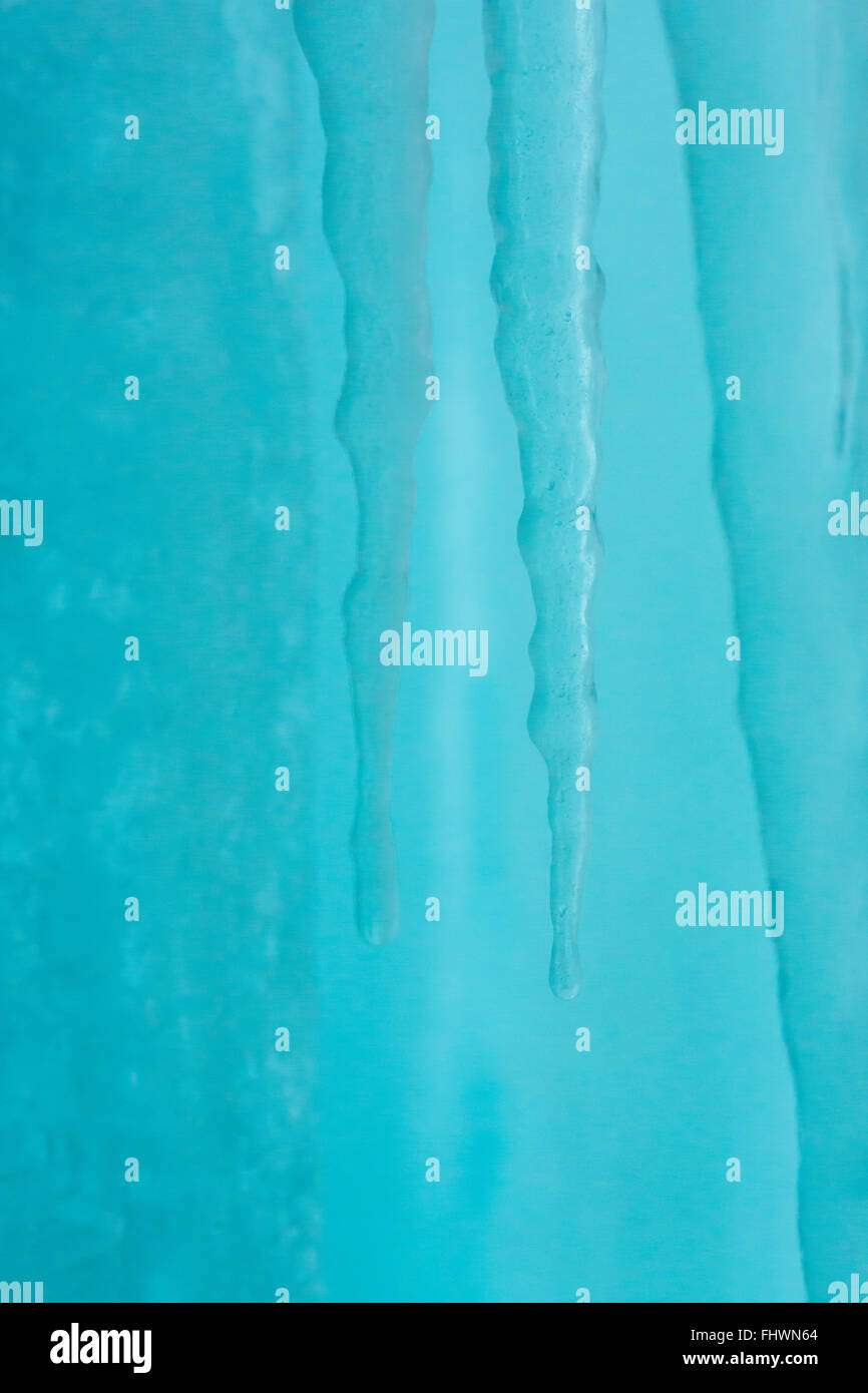 Backlit translucent ice in The Curtains ice formation in Pictured Rocks ...