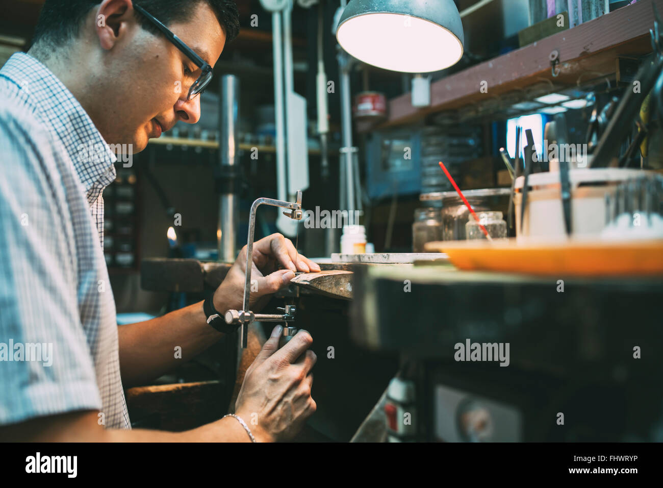 Hand tools on workbench hi-res stock photography and images - Alamy