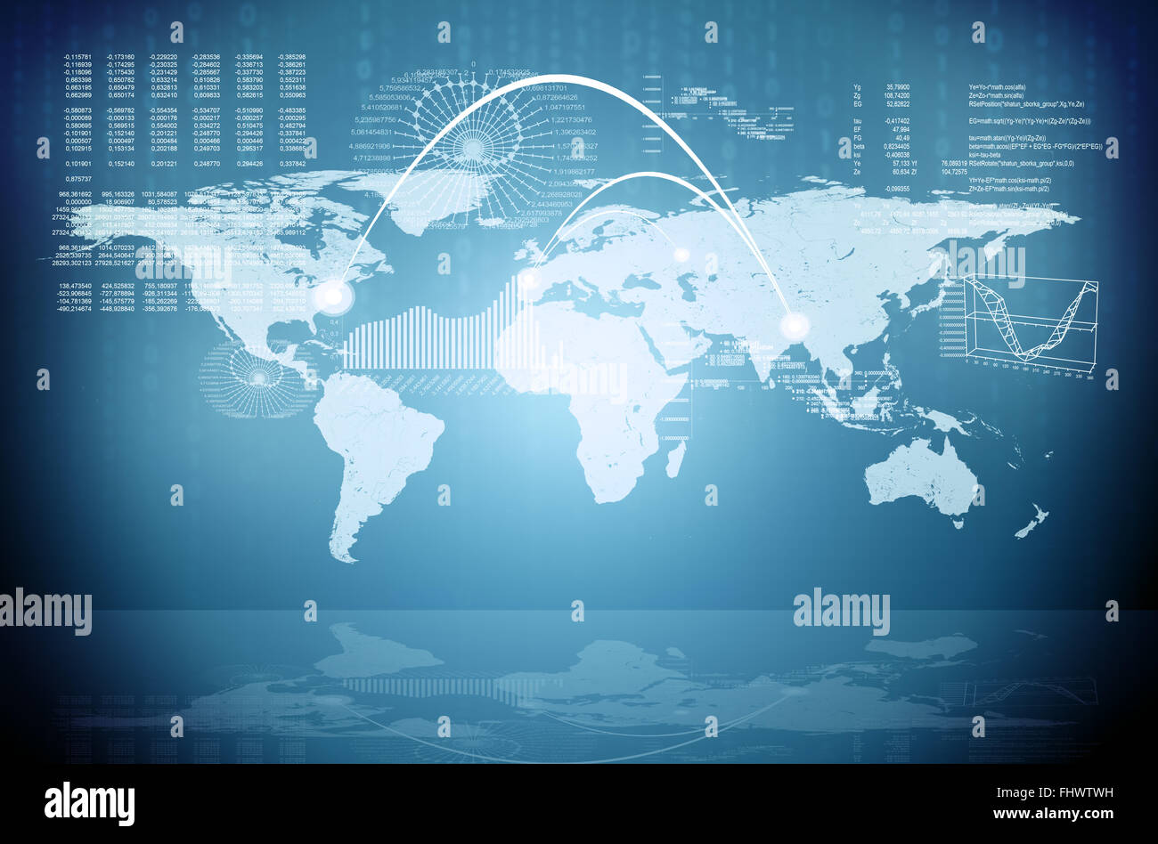 World map with graphs Stock Photo - Alamy