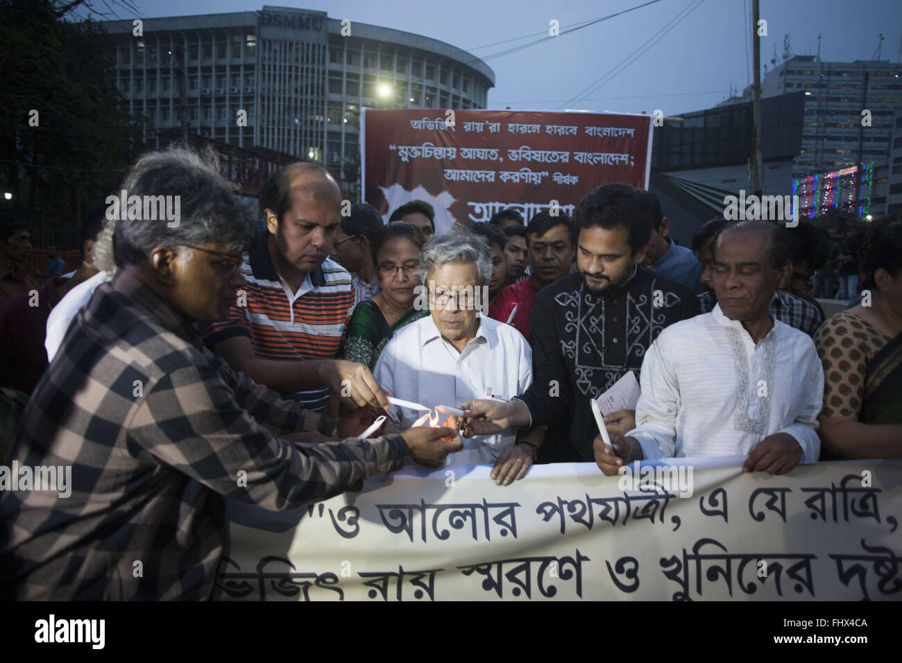 Dhaka, Bangladesh. 26th Feb, 2016. Ajoy Roy, father of the Bangladeshi ...