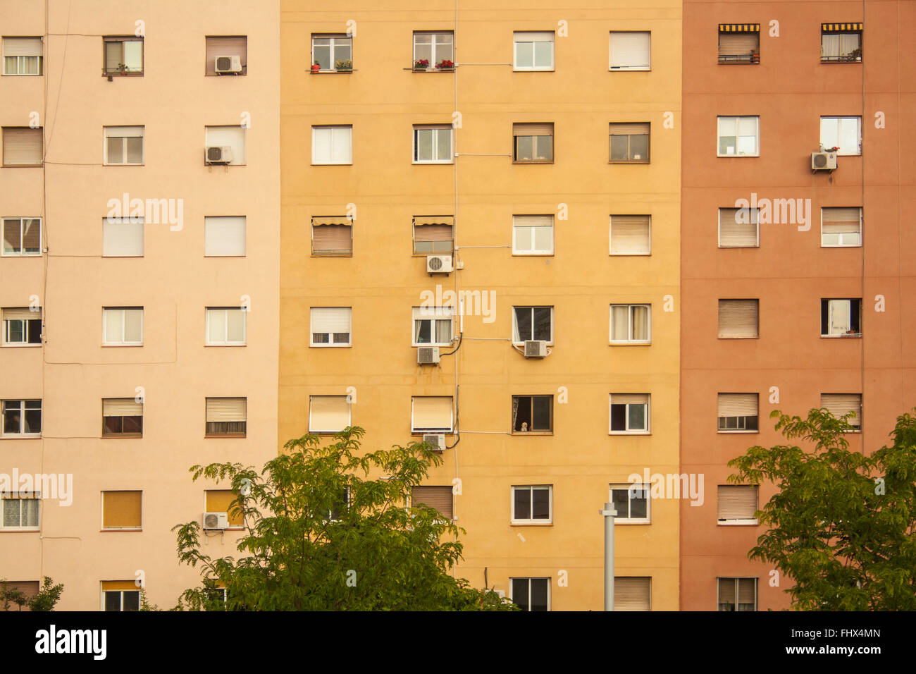 Apartment building with a shade of colors Stock Photo - Alamy