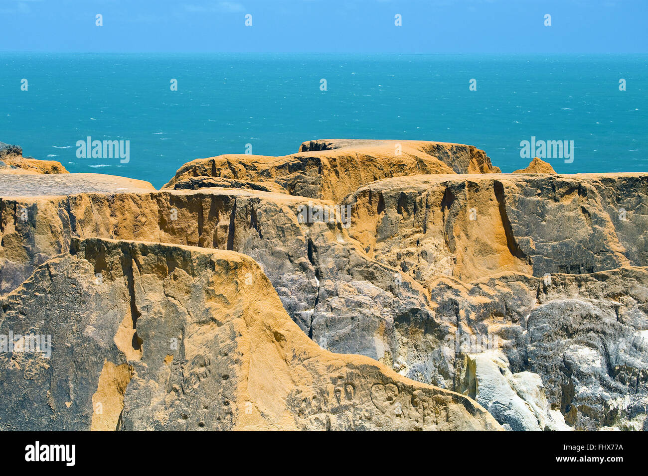Natural Monument of Beberibe Cliffs in Morro Branco Beach Stock Photo ...