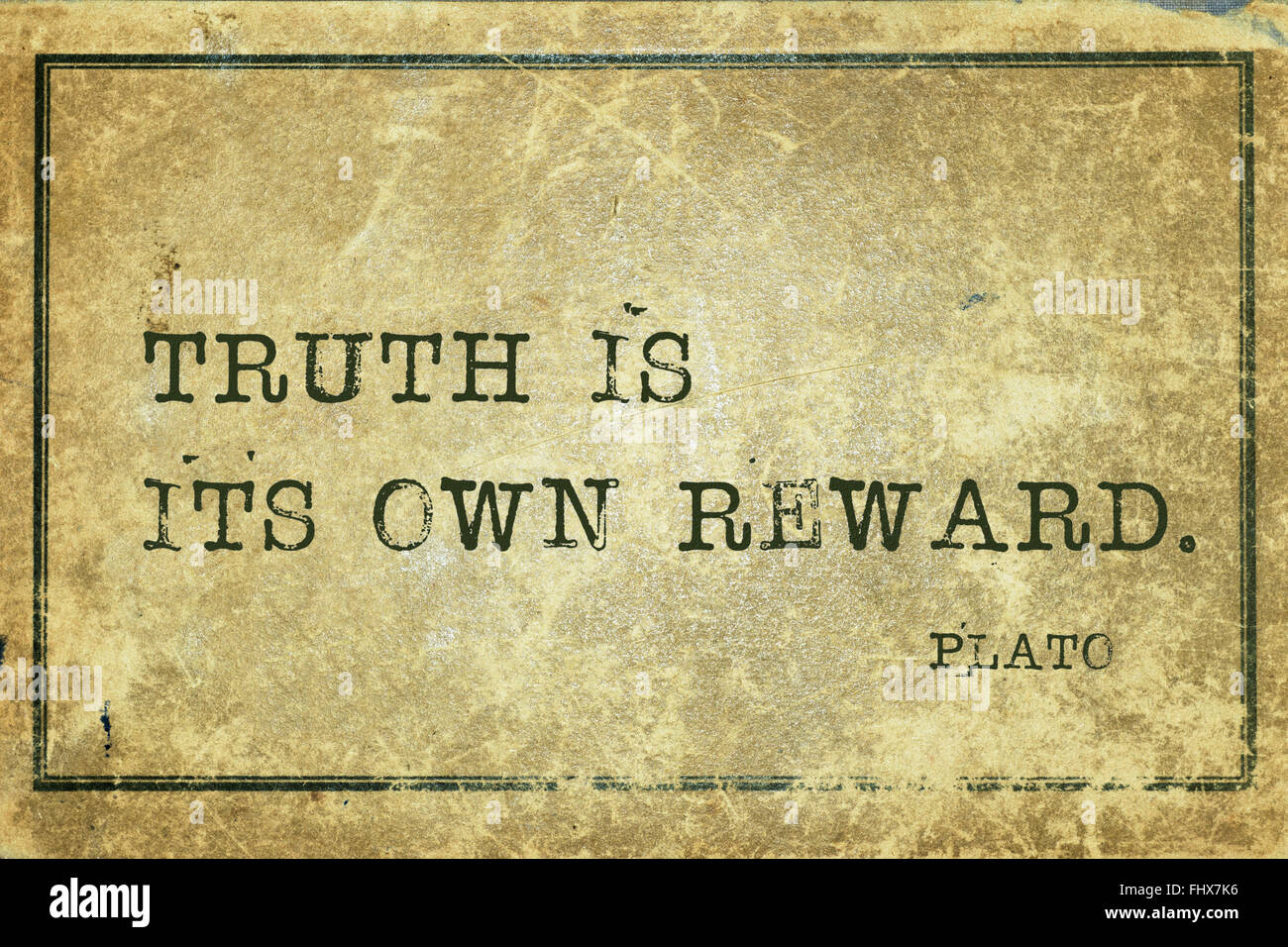 Truth is its own reward - ancient Greek philosopher Plato quote printed ...