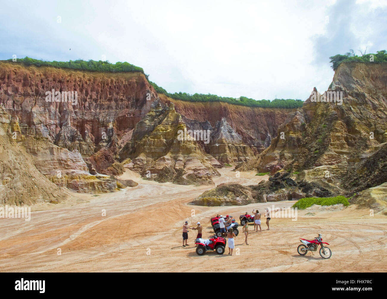 ATV ride in the cliffs at Praia do Gunga in Barra de Sao Miguel Stock ...