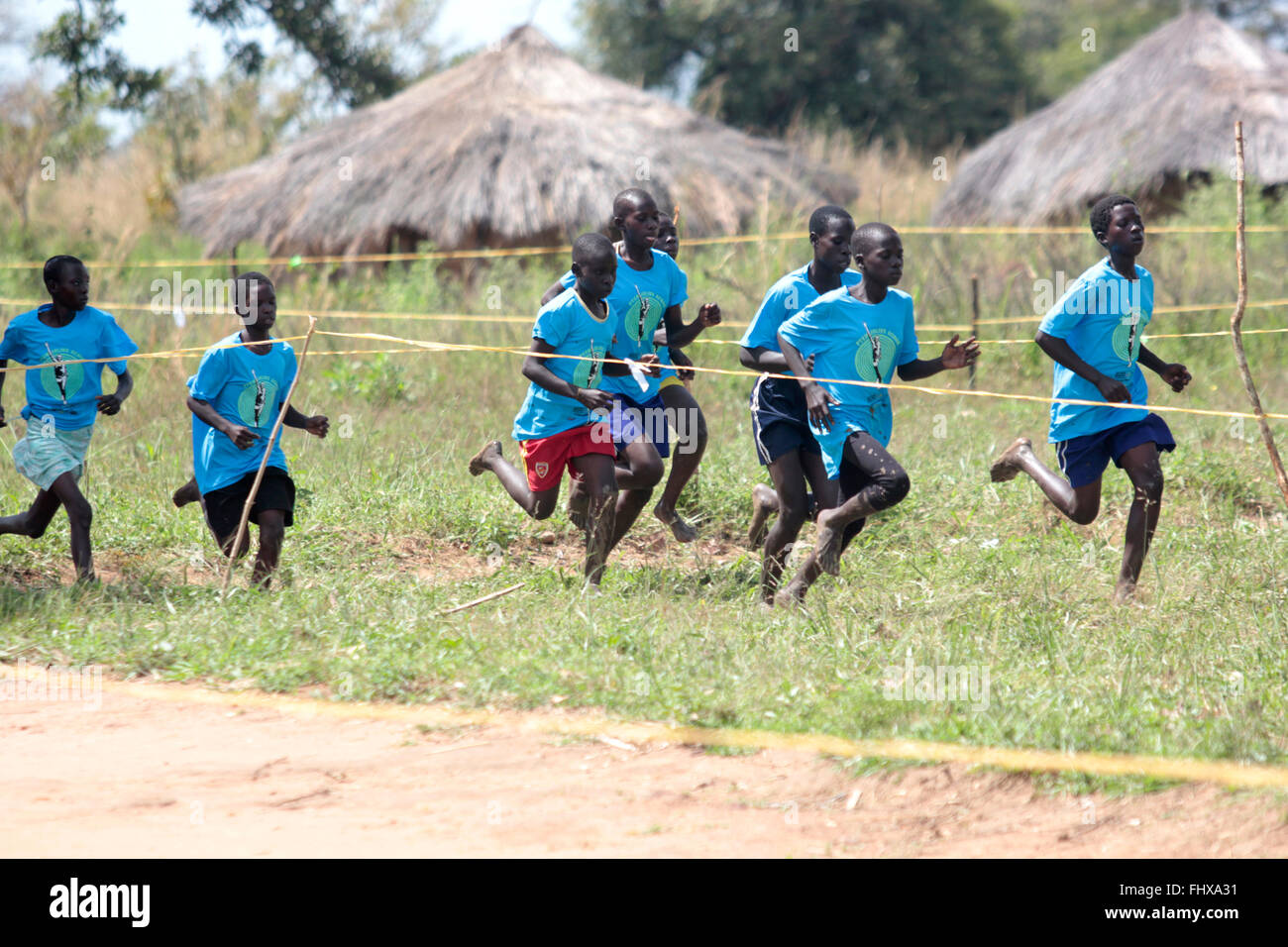 Children taking part in a Nike sponsored community race in Otuke ...