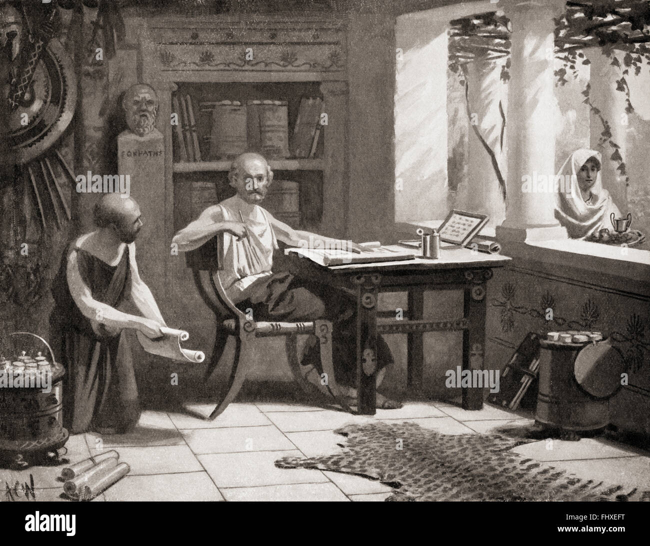 Xenophon dictating his history whilst in exile at Scillus, modern-day ...