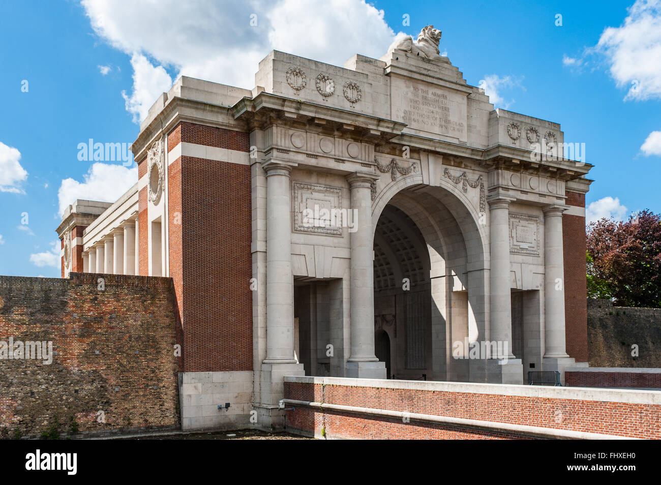 The Menin Gate Memorial, Ypres, Belgium where every night the Last Post ...