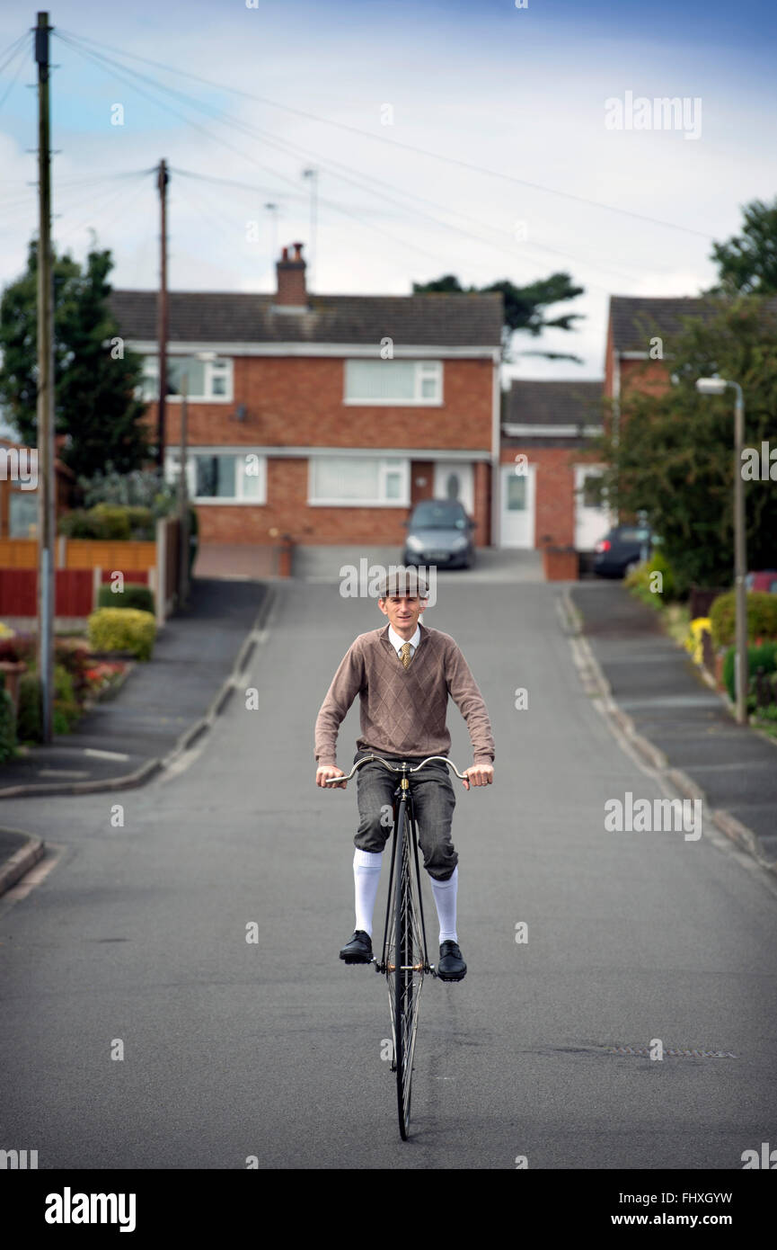 The Penny Farthing enthusiast Dave Preece from Worcester UK Stock Photo ...