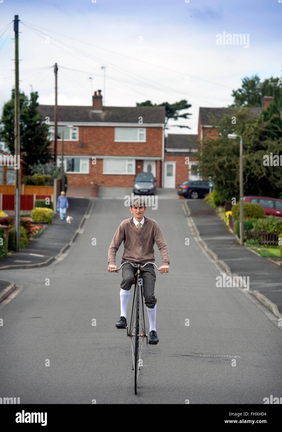 The Penny Farthing enthusiast Dave Preece from Worcester UK Stock Photo ...
