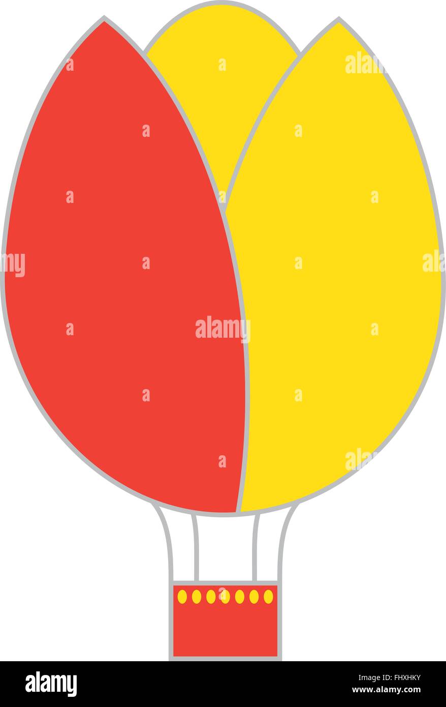 Vector - Tulip-shaped hot air balloon. Flower. Easter, spring, summer ...