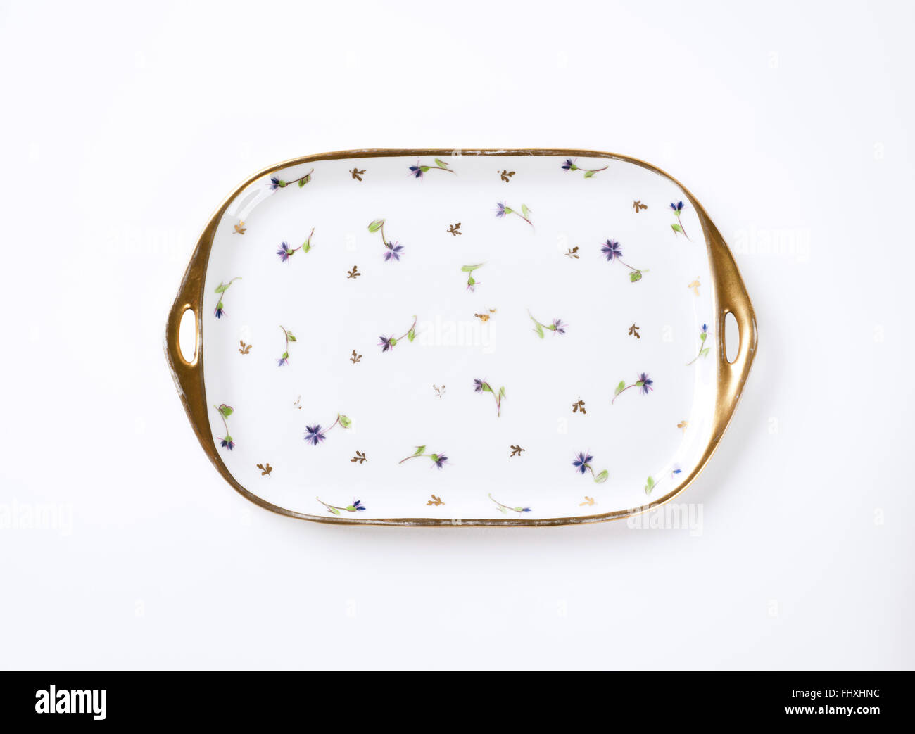 empty decorative tray on white background Stock Photo - Alamy