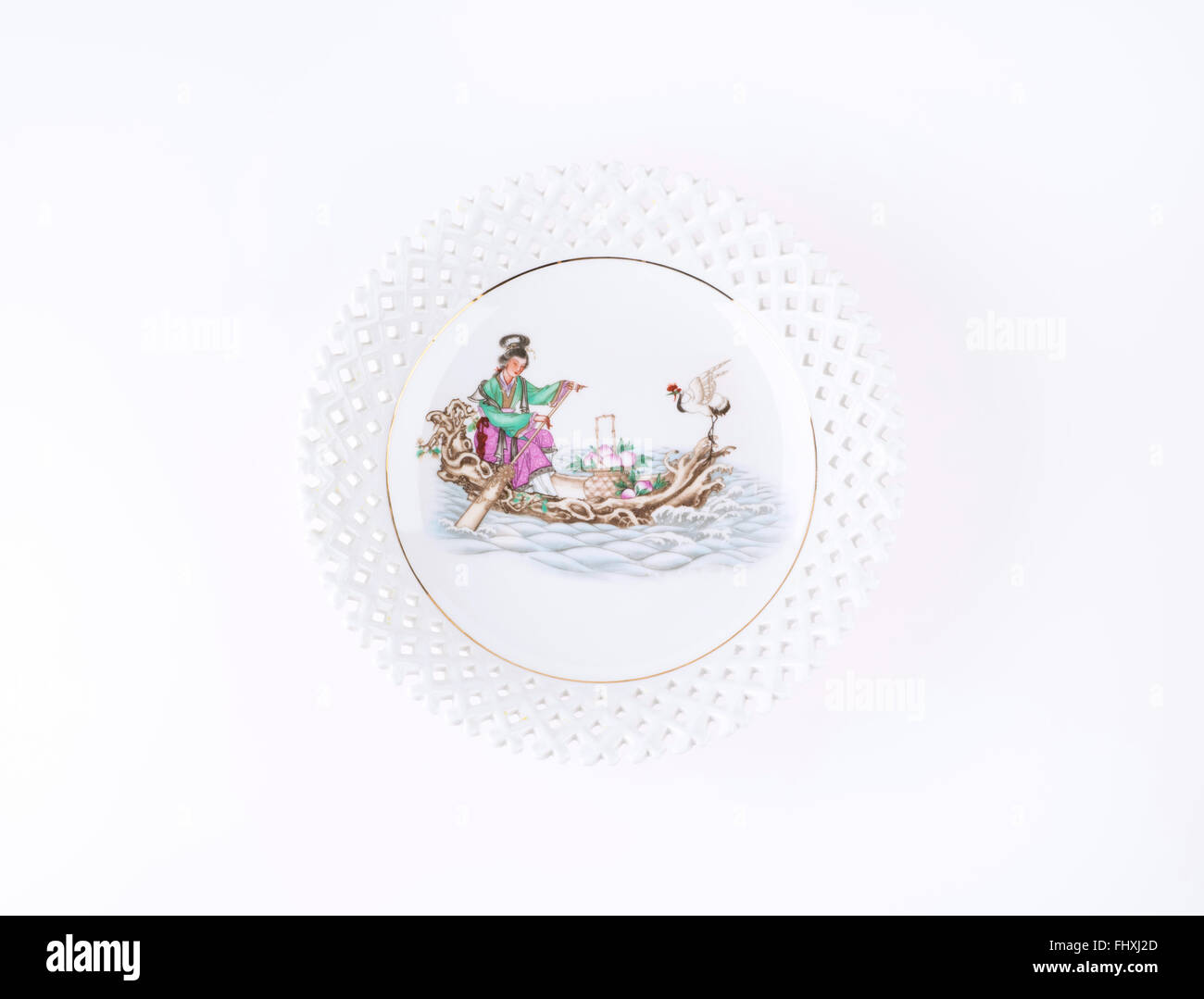 empty japanese plate on white background Stock Photo - Alamy
