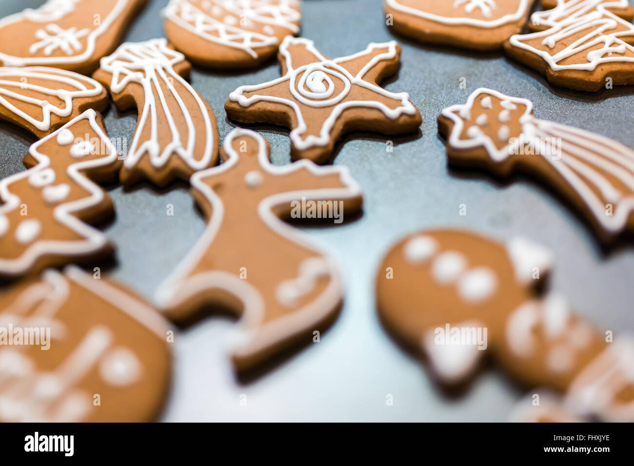 Decorated various gingerbread cakes Stock Photo - Alamy