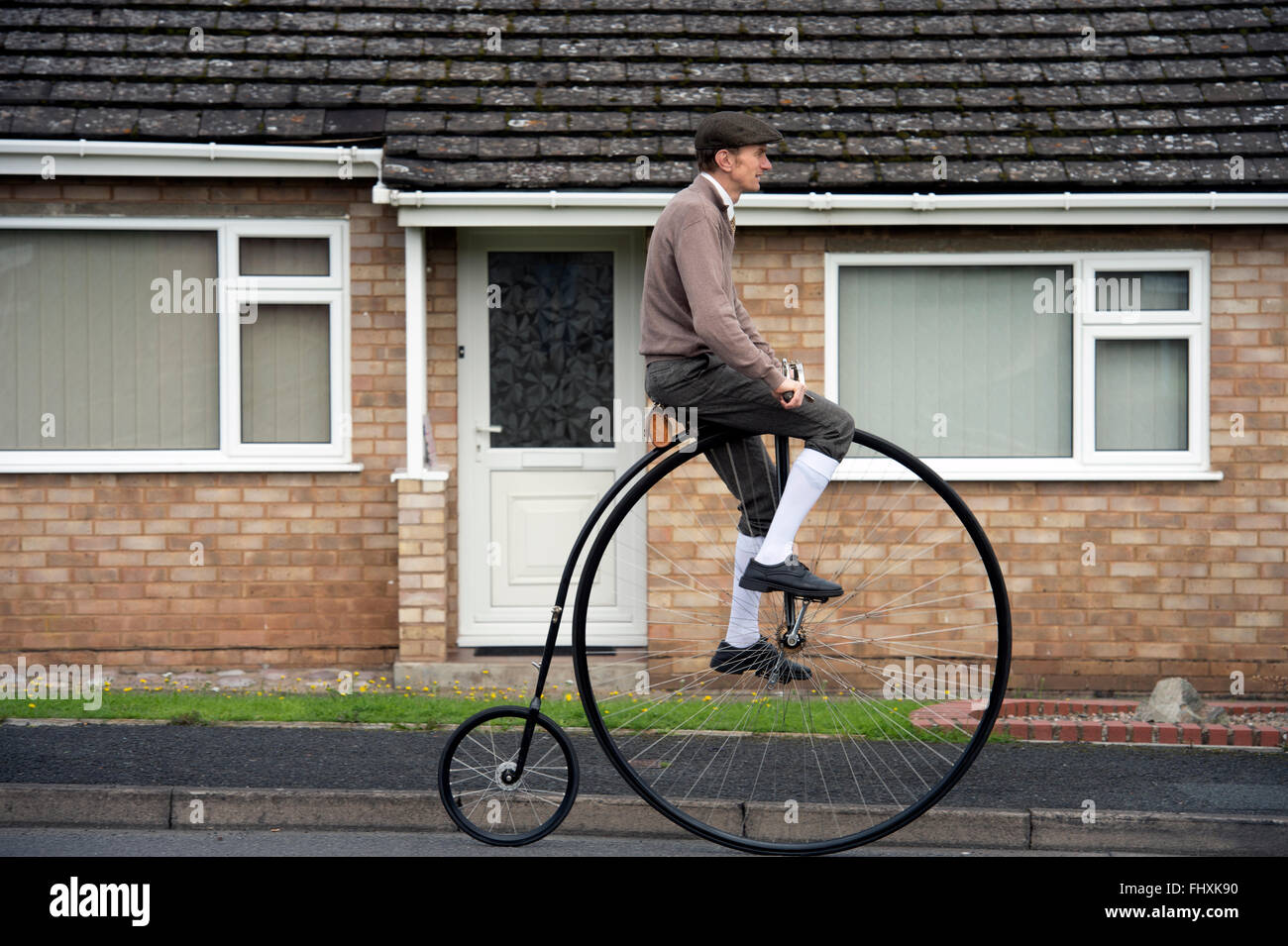 The Penny Farthing enthusiast Dave Preece from Worcester UK Stock Photo ...
