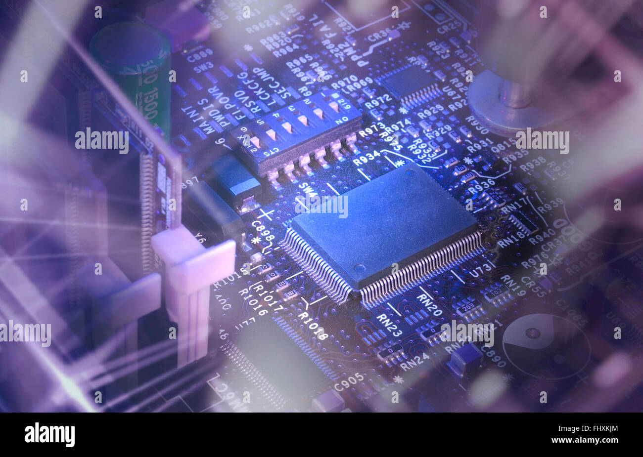 motherboard and cpu (processor) abstract background Stock Photo - Alamy