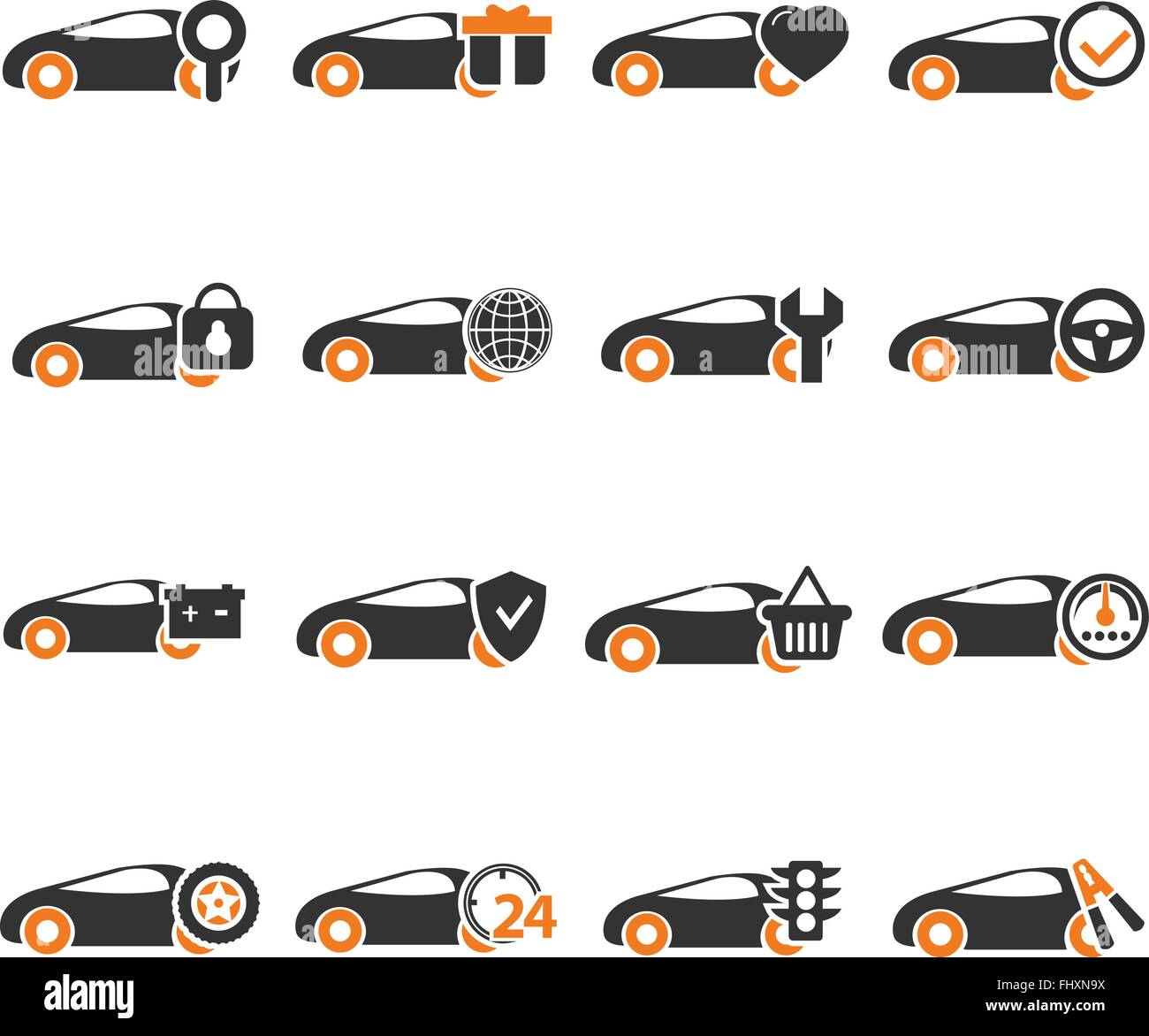 car service web icons for user interface design Stock Vector Image ...