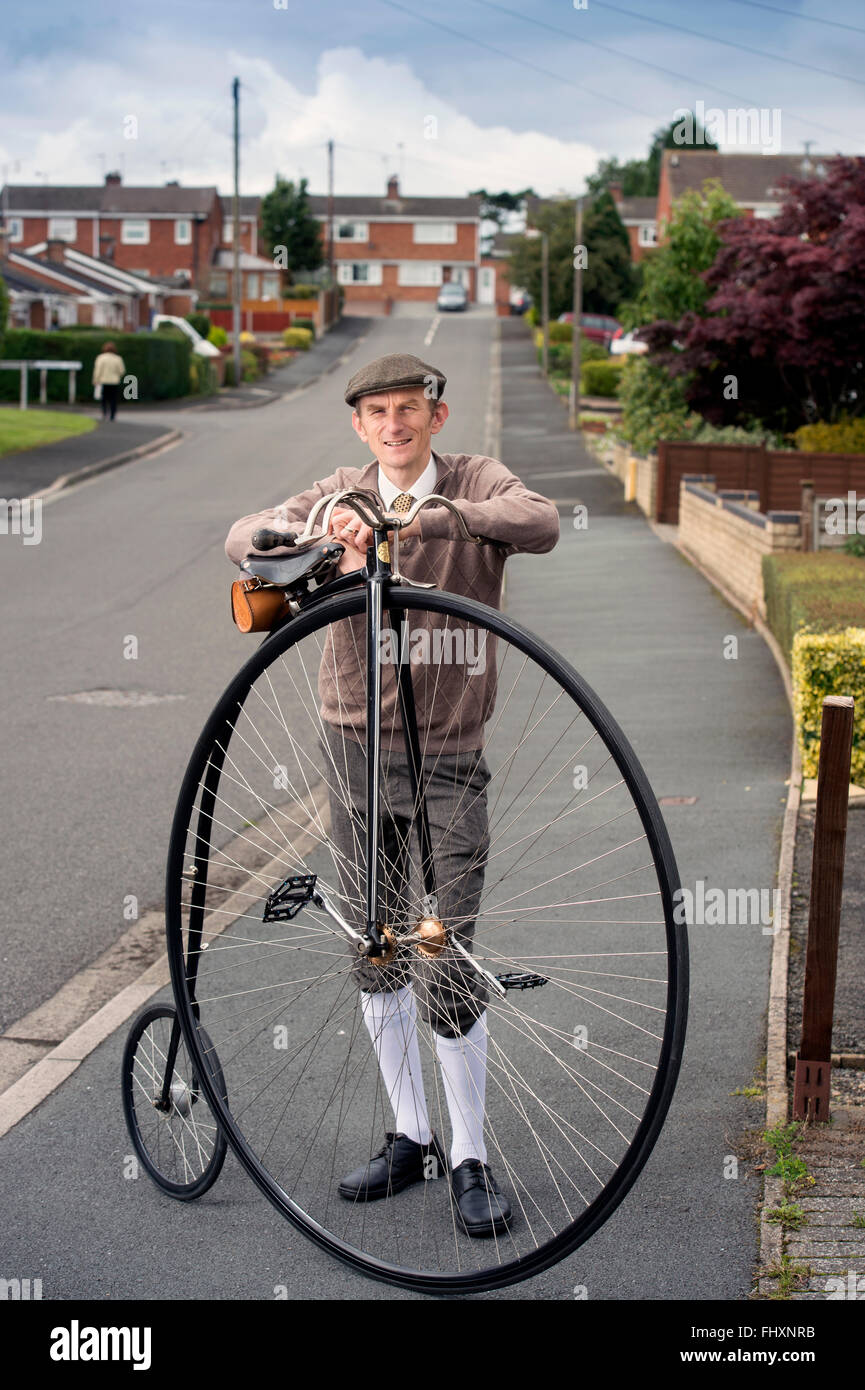 The Penny Farthing enthusiast Dave Preece from Worcester UK Stock Photo ...