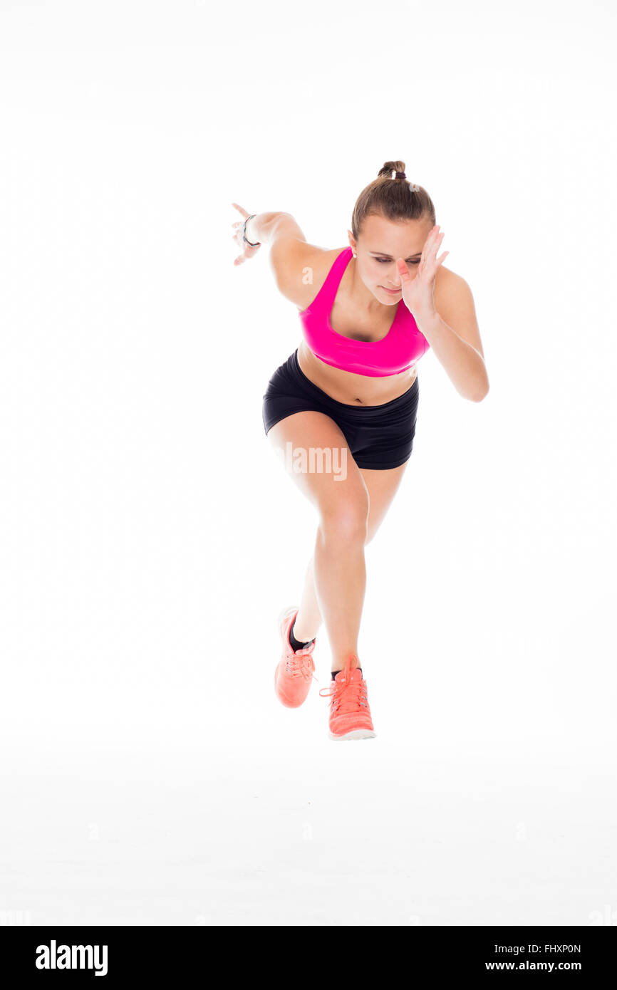 Teenage girl running Stock Photo - Alamy