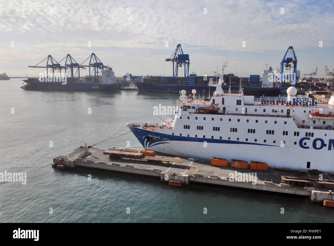 Italy, Genoa, ferry in the harbor Stock Photo - Alamy