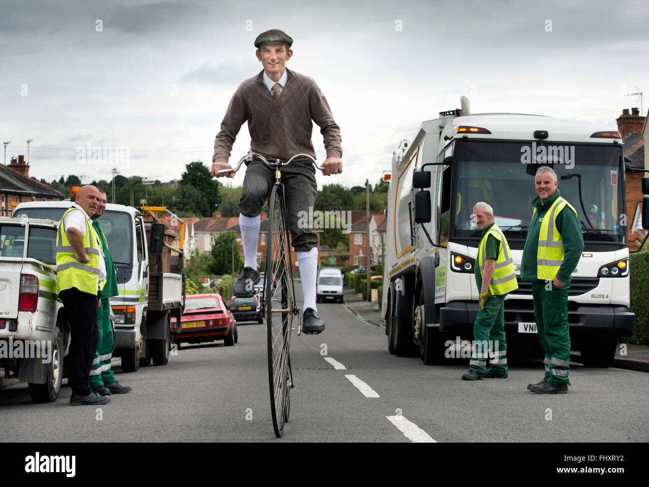 The Penny Farthing enthusiast Dave Preece from Worcester UK Stock Photo ...