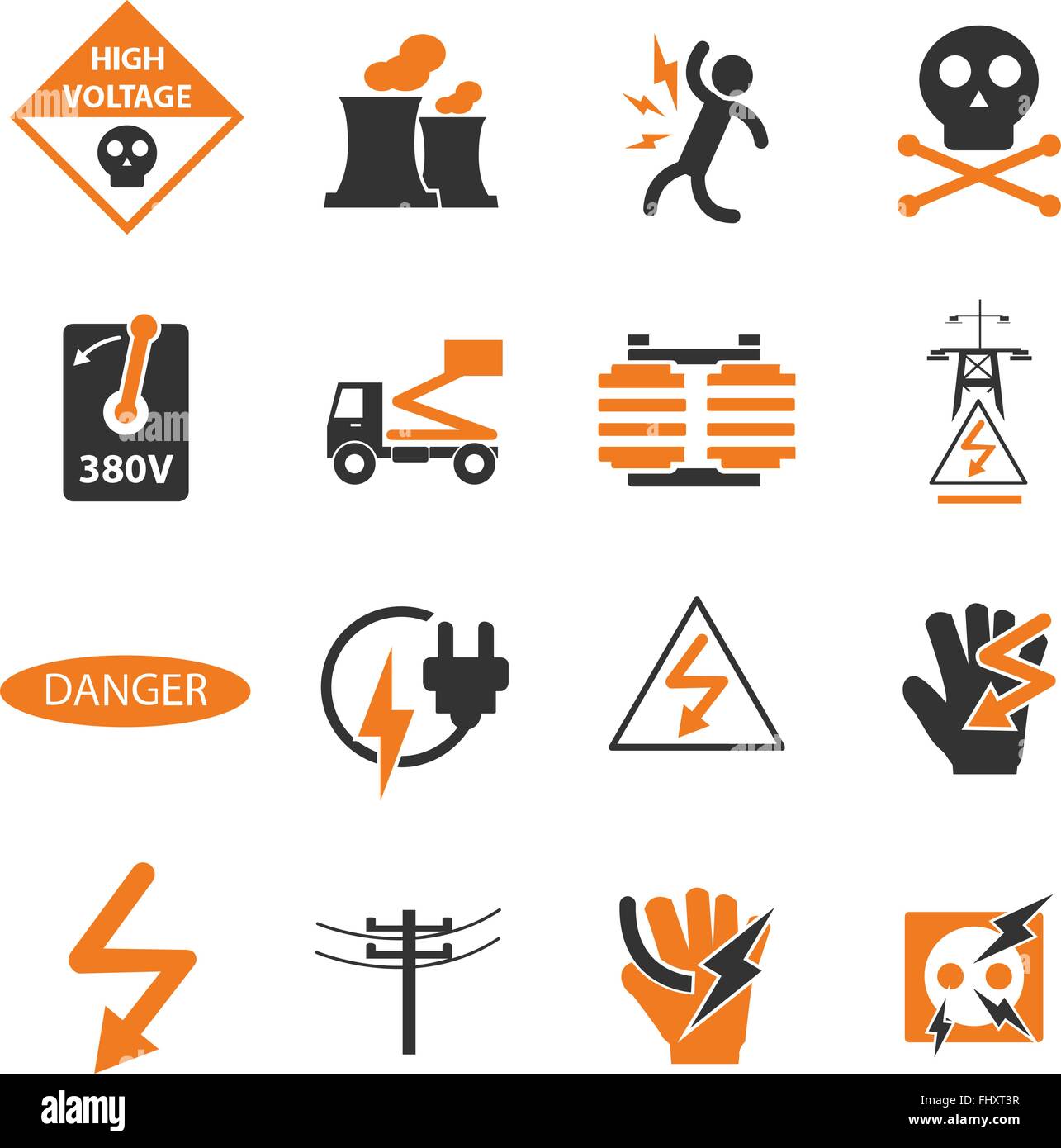 electricity web icons for user interface design Stock Vector Image ...
