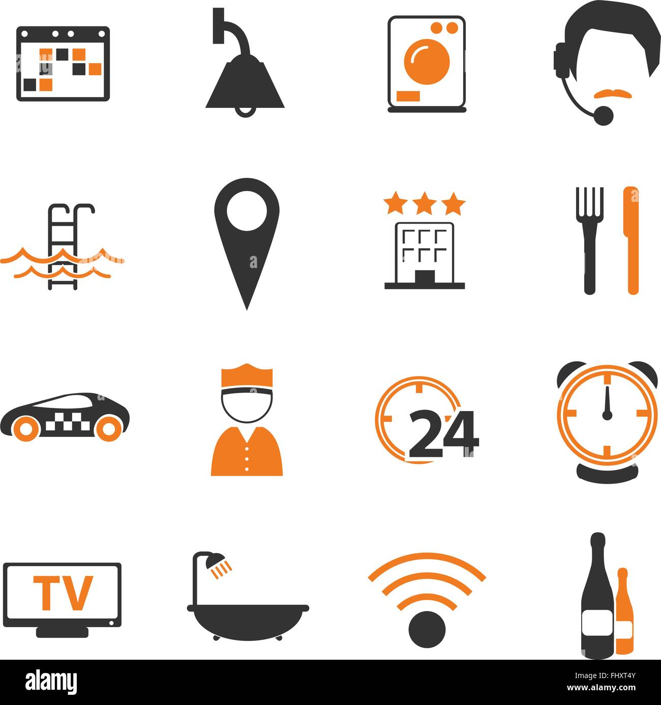 hotel service web icons for user interface design Stock Vector Image ...