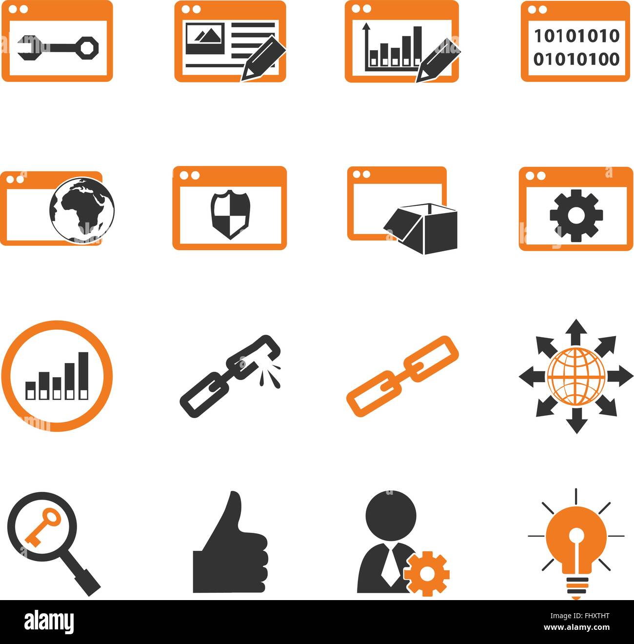 seo and development web icons for user interface design Stock Vector ...