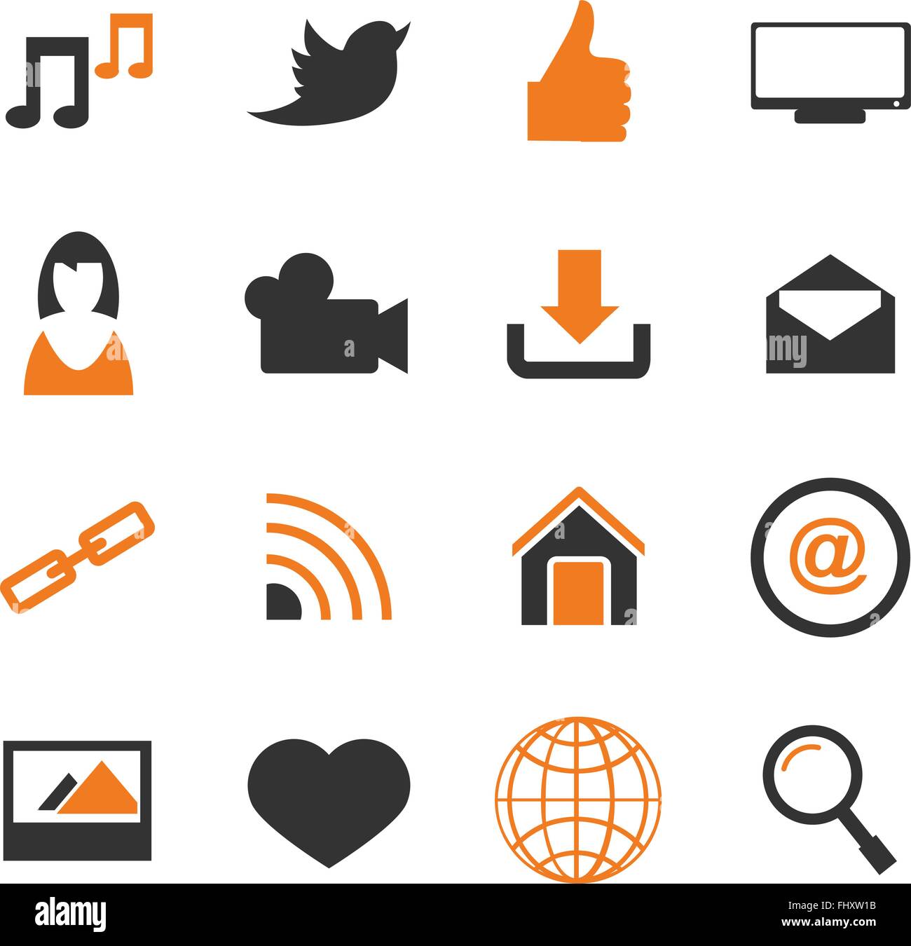 social media web icons for user interface design Stock Vector Image ...