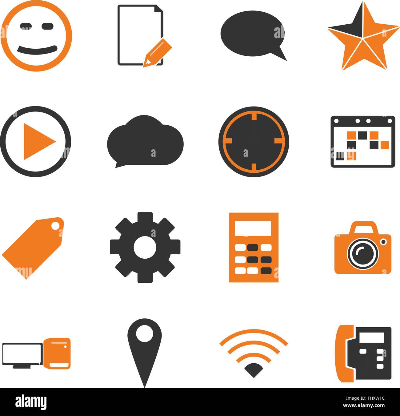 social media web icons for user interface design Stock Vector Image ...