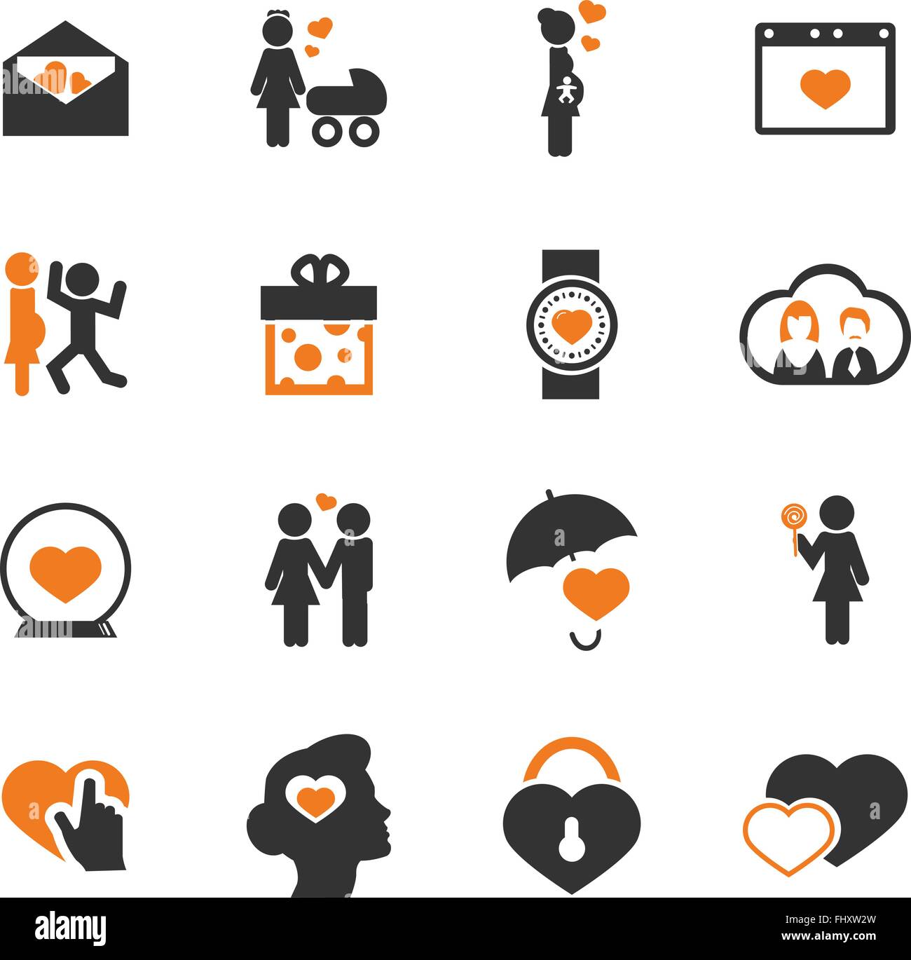 love web icons for user interface design Stock Vector Image & Art - Alamy