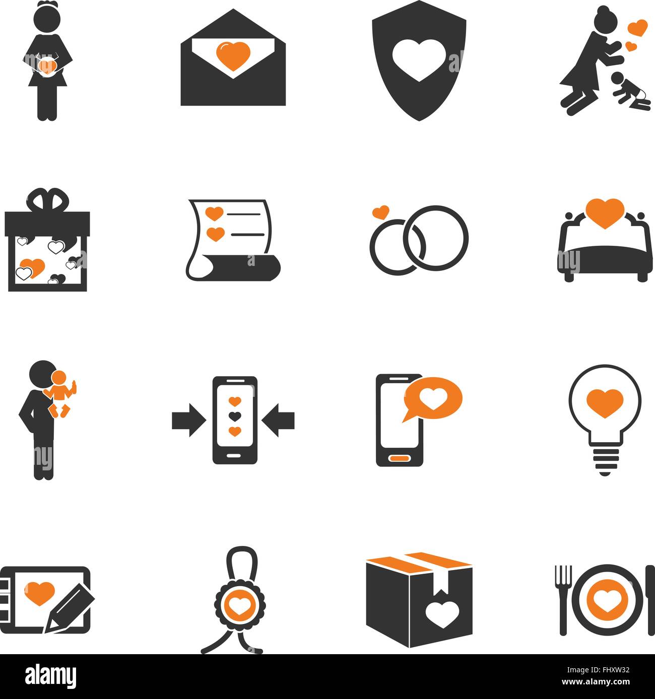 love web icons for user interface design Stock Vector Image & Art - Alamy