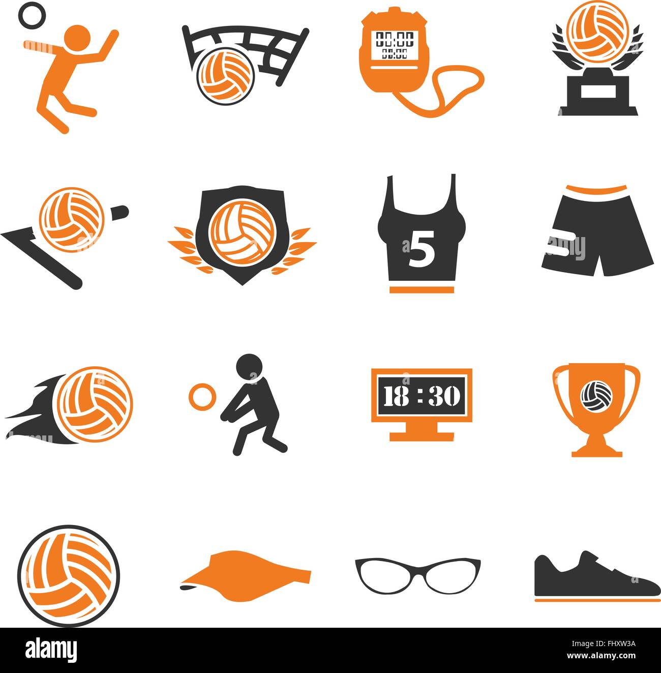 volleyball web icons for user interface design Stock Vector Image & Art ...